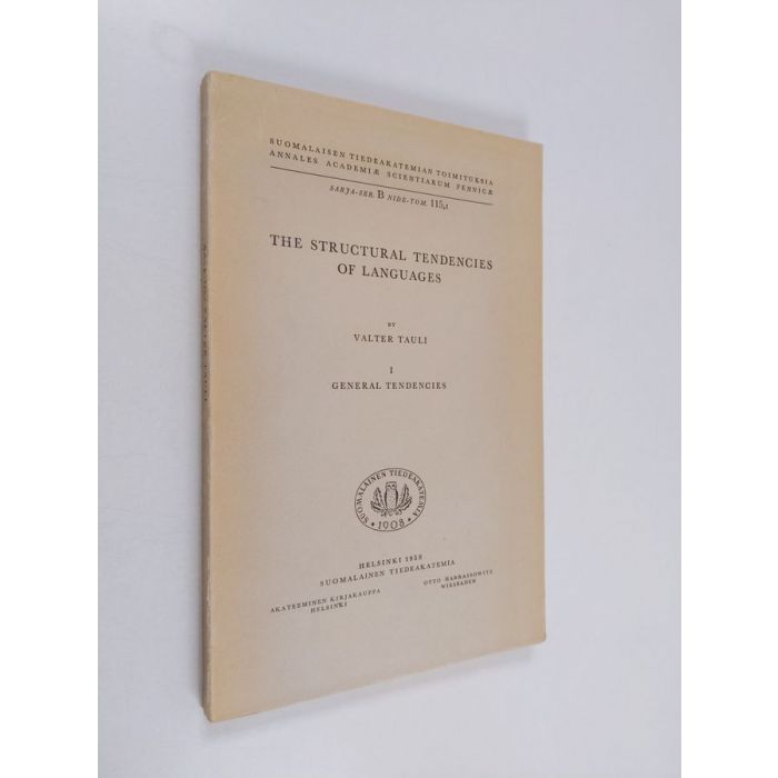 Osta Tauli: The structural tendencies of languages, 1 - General ...
