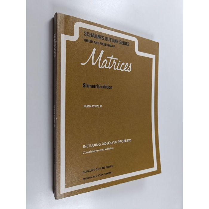 Buy Ayres: Schaum's Outline Series - Theory and Problems of matrices ...